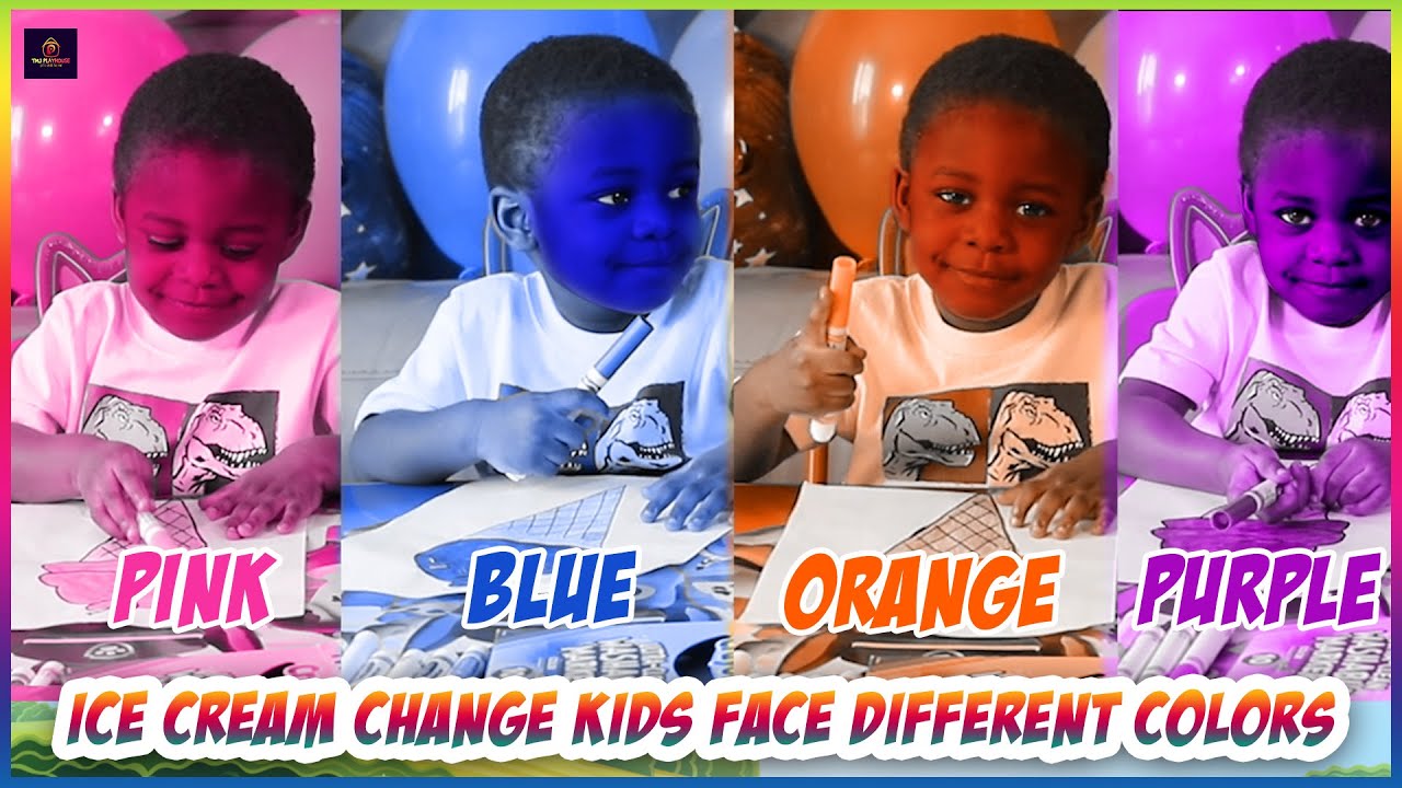 Ice cream changes kids face different colors! Melvina and Jayce learn ...
