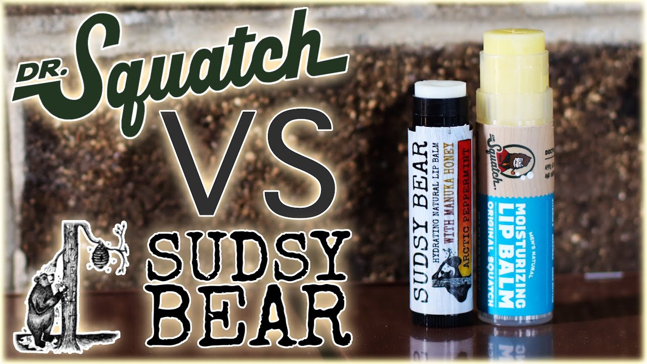 LIP BALM BATTLE | Dr. Squatch VS Sudsy Bear | All 4 Flavors Ranked ...