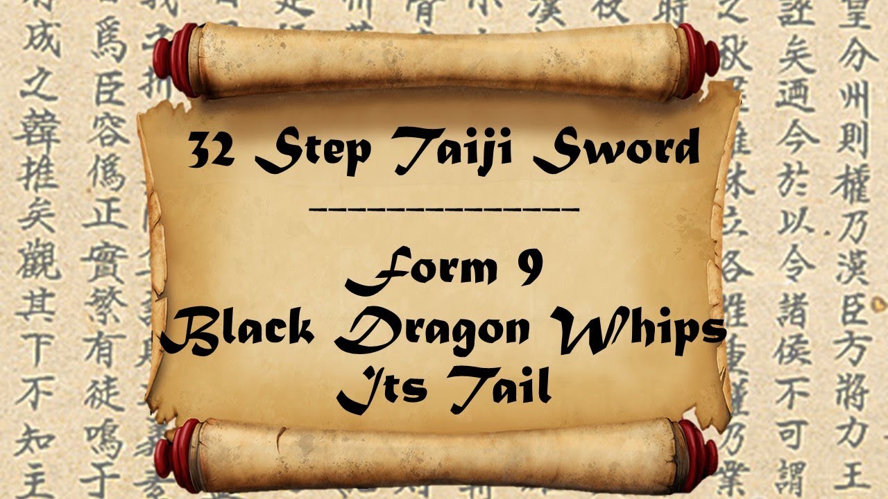 32 Taiji Sword Form - Movement 9 Black Dragon Whips Its Tail - YouTube