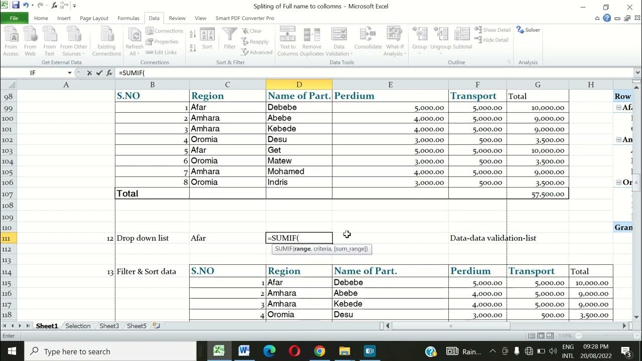 How to use pivot table in excel function - YouTube