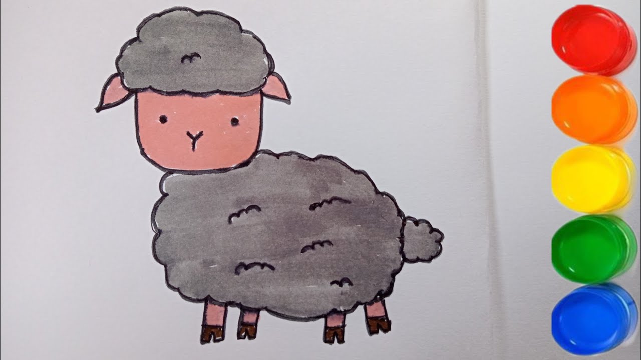 A Cute Black Sheep || Drawing for kids And Toddlers.. let's Draw The ...