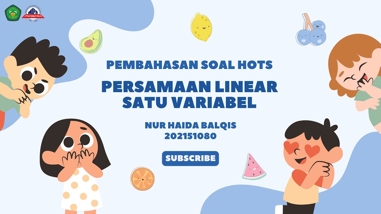 Pembahasan Soal Persamaan Linear Satu Variabel (Part 1) || Nur Haida ...