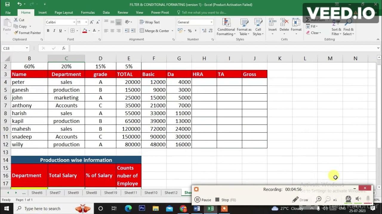 Sumif, Averageif, Countif in Excel . - YouTube