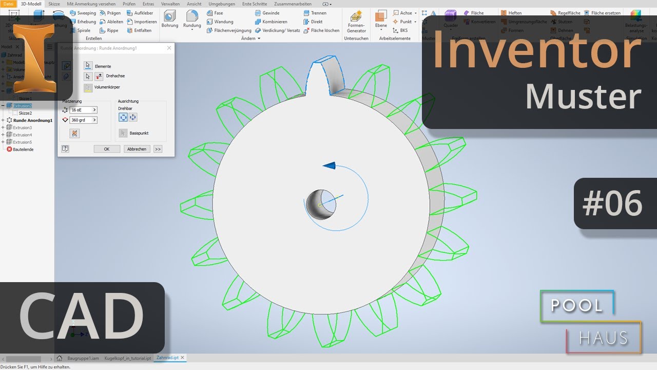 Inventor Tutorial - Muster | POOLHAUS - YouTube