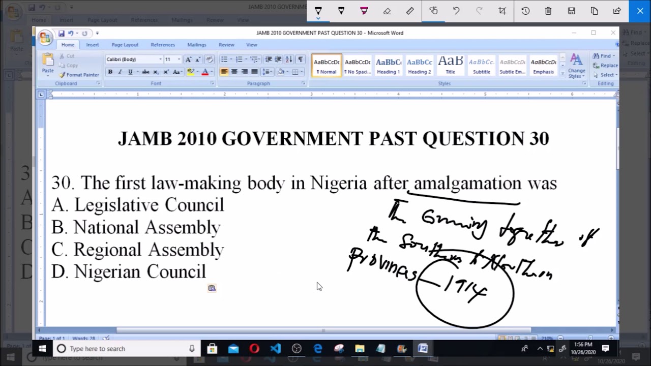 JAMB 2010 GOVERNMENT PAST QUESTION 30 REGIONAL ASSEMBLY - YouTube