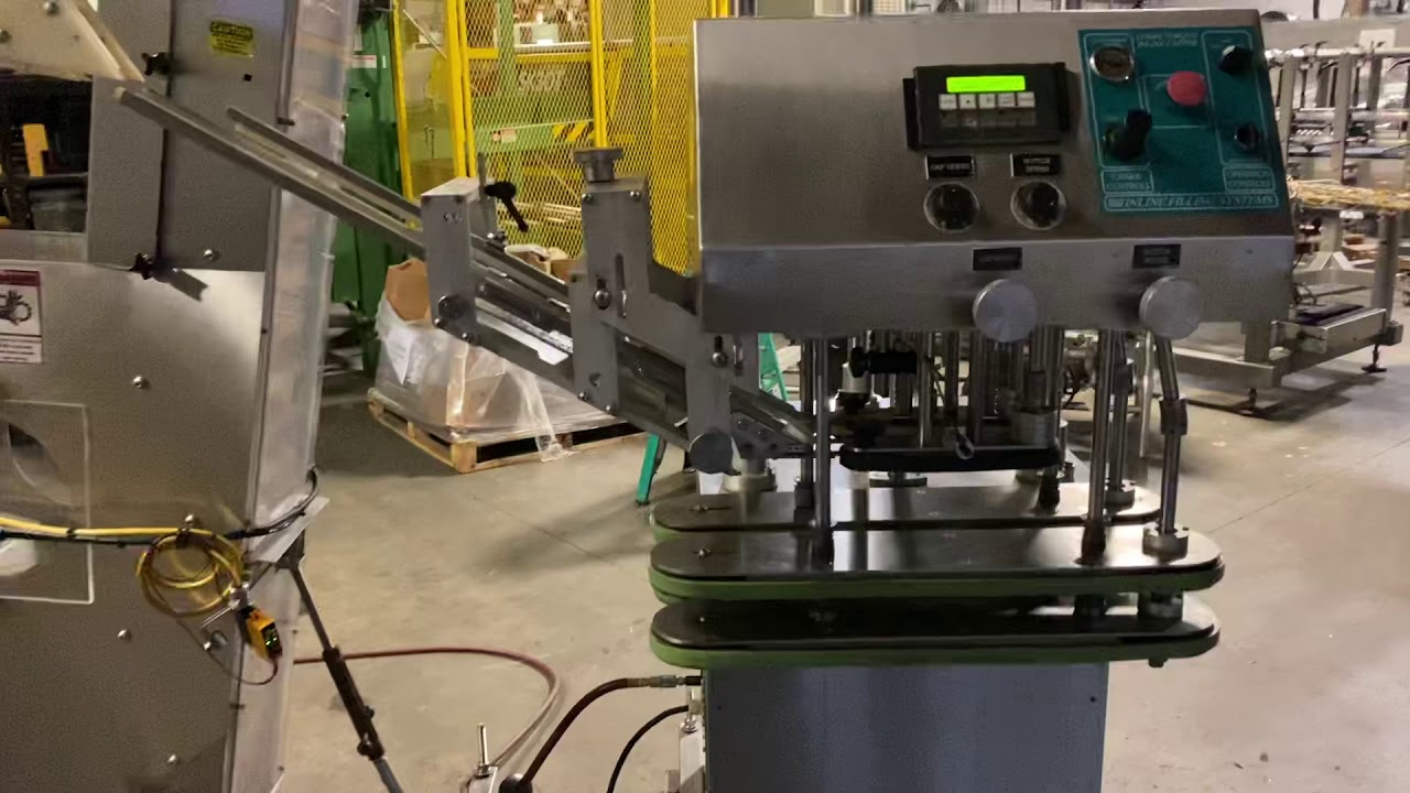 Inline Filling Systems In-line Capper with Elevator-Sorter video 2 ...