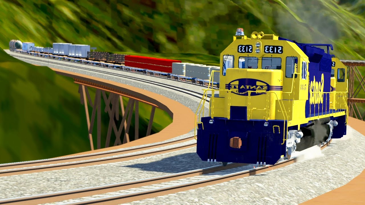Broken Freight Trains Sliding Down BEAMNG.Drive Stream - YouTube