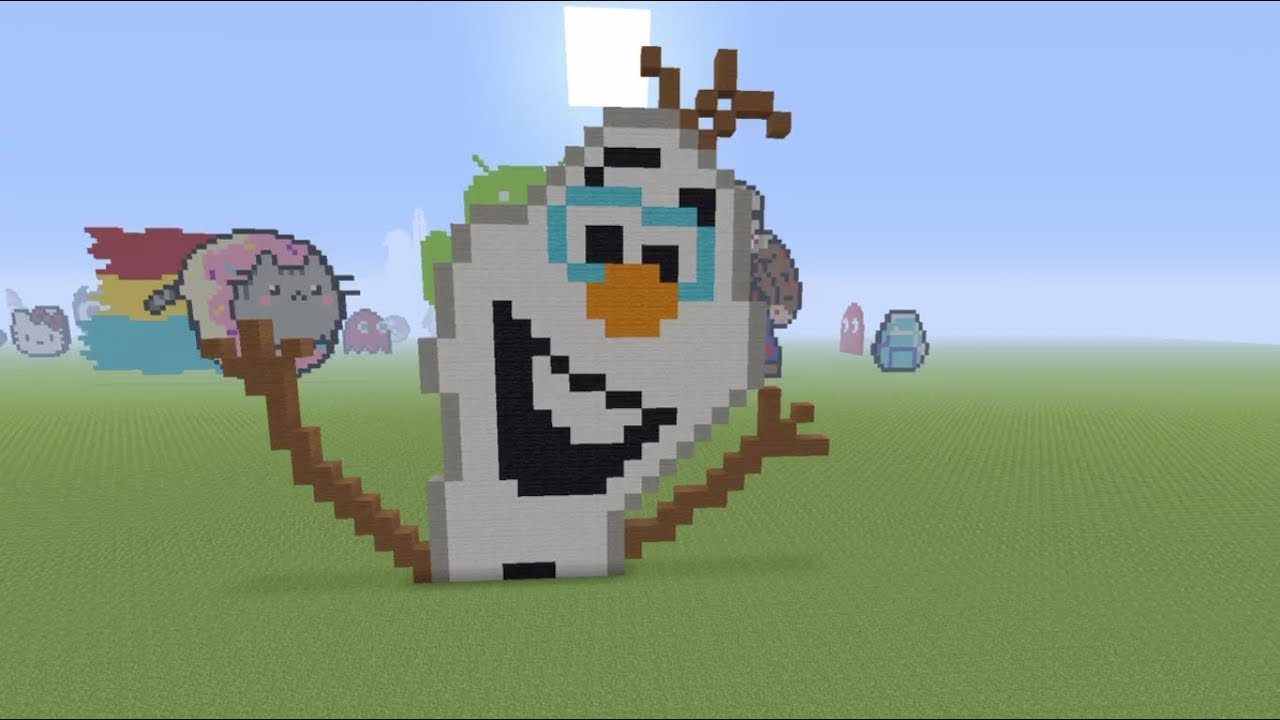Minecraft Pixel Art Tutorial - Olaf - YouTube
