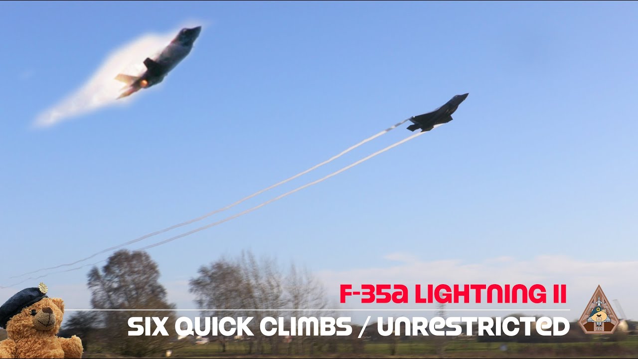 INCREDIBLE: Six F-35A Quick Climbs / Unrestricted Climb RAF Lakenheath 20/12/22 | TedCam # ...