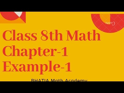 Class 8th math Chapter 1 Example 1 - YouTube