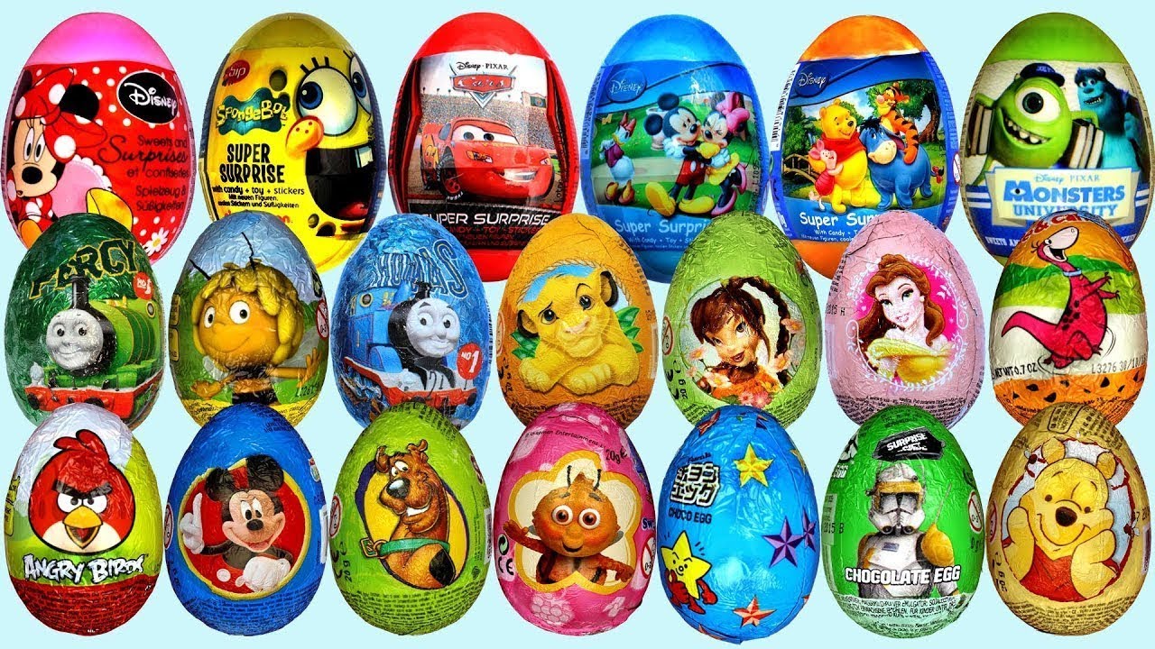 Surprise eggs Farm Animals 26 Kinder Surprise Disney Cars Mickey Mouse ...