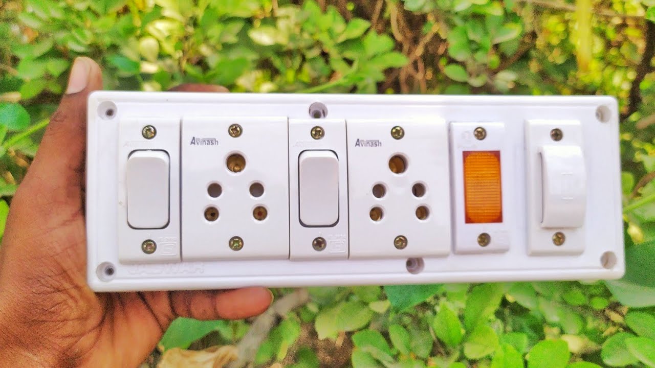 switch socket fuse indicator wiring || extension board wiring - YouTube