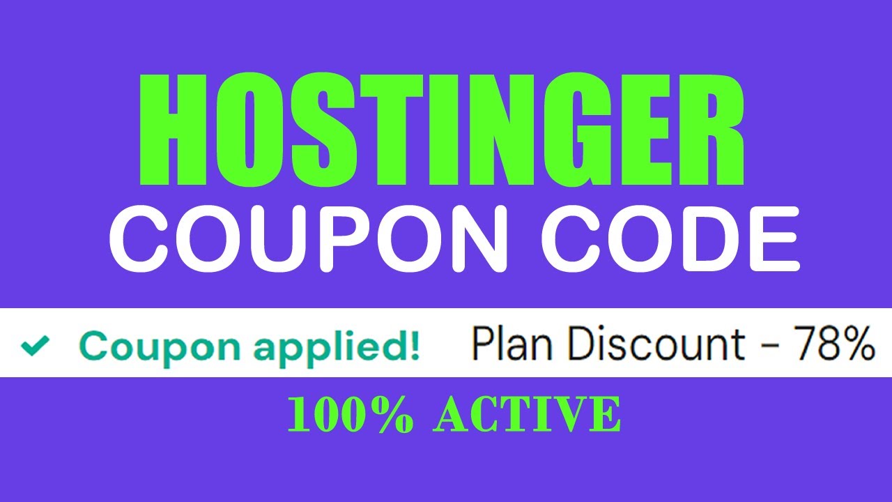 Hostinger Coupon Code 2024 | Best Hostinger Promo Code Deal - YouTube