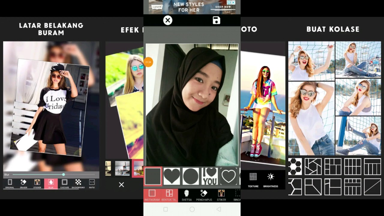 TUTORIAL EDIT BAYANGAN BERGARIS PUTIH MELALUI ANDROID || Foto Kekinian - YouTube