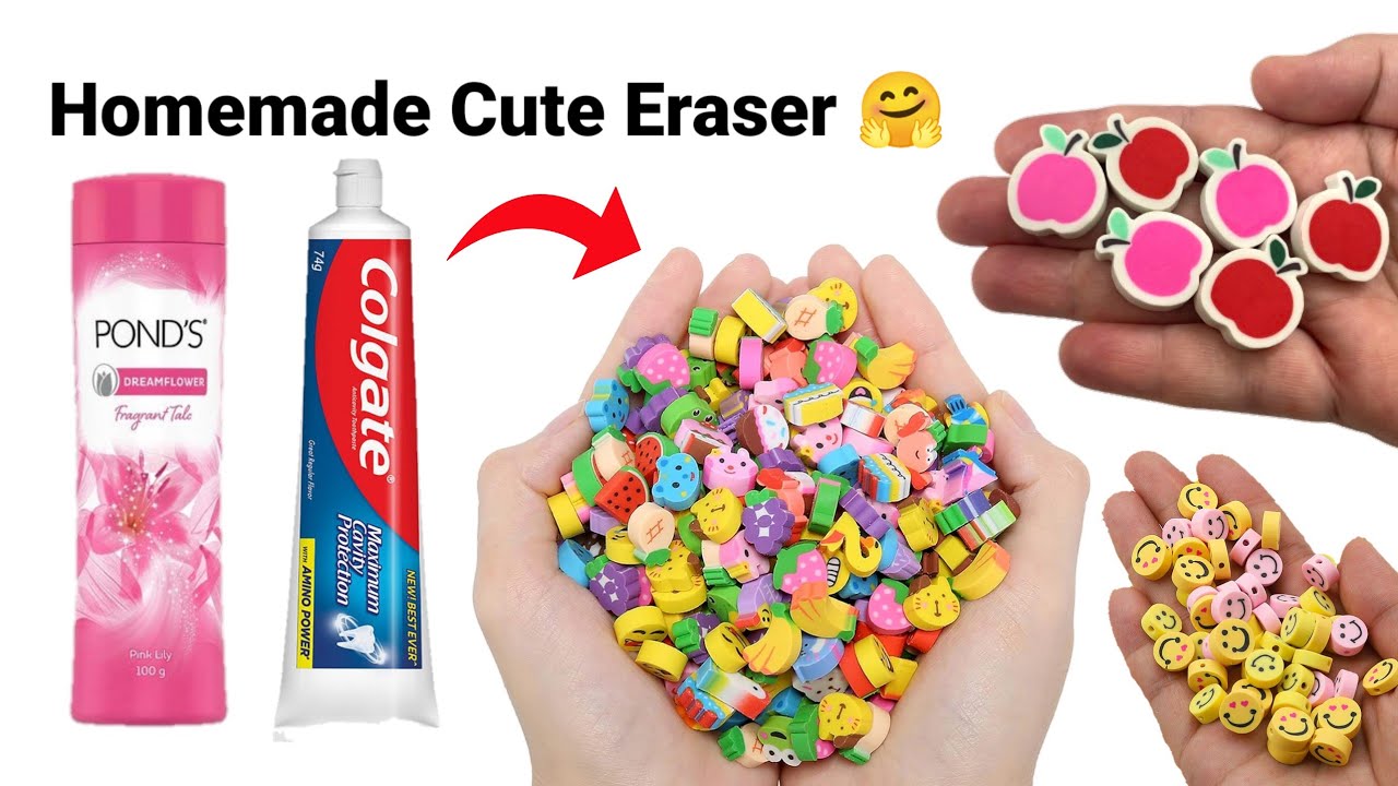 How to make Eraser/clay type Eraser at home easily making/how to make ...