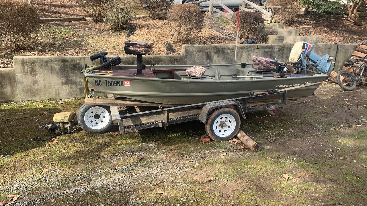 Jon boat update! New motor and trailer! - YouTube