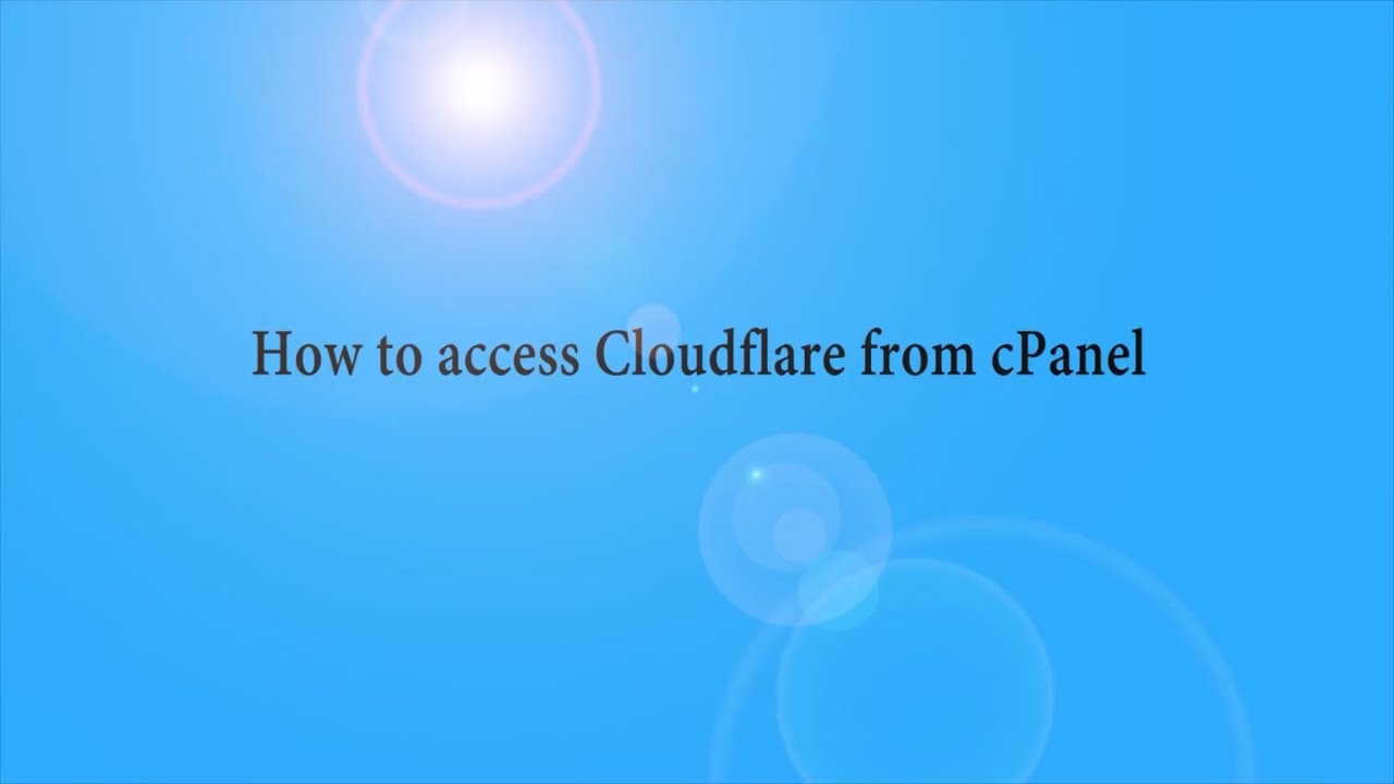 How to access Cloudflare from cPanel Choice 1 Hosting - YouTube
