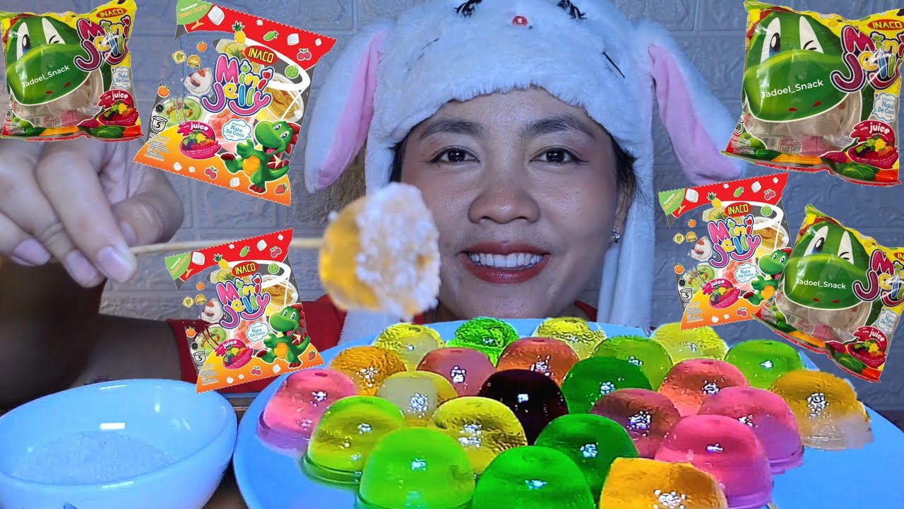 ASMR MUKBANG RAINBOW JELLY PARTY AGER INACO 2023 - YouTube