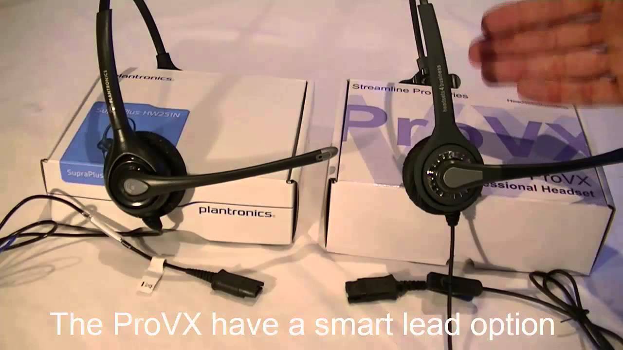 Plantronics HW251N versus Streamline ProVX headsets - YouTube