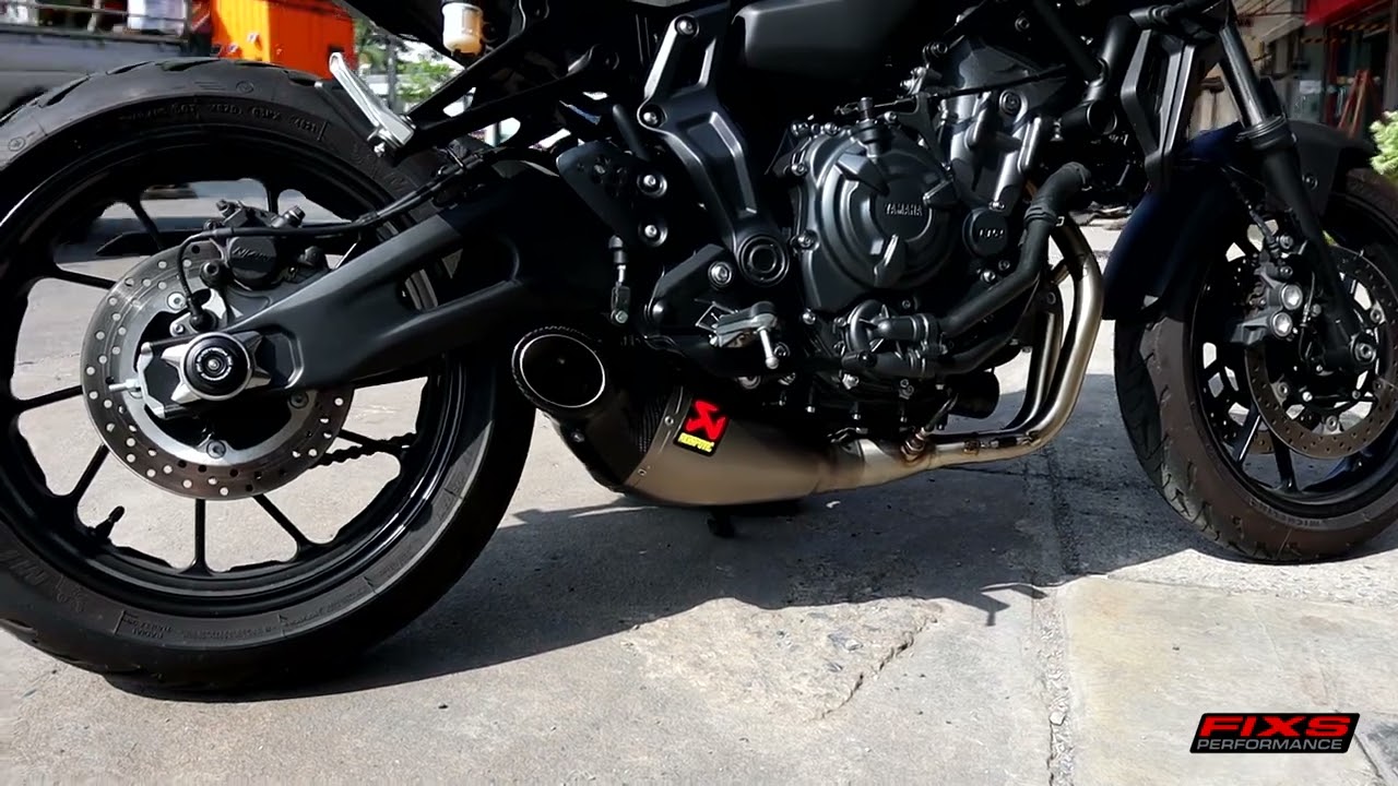 Akrapovic full carbon Yamaha MT07 2022 sound test !!!! - YouTube