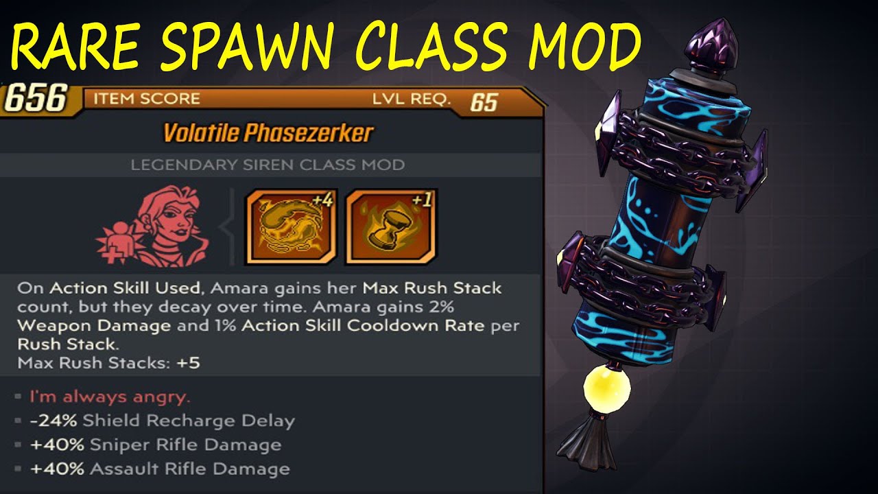 BL3 - LVL 65 - Volatile Phasezerker +40% Assault Rifle Dmg +40% Sniper ...