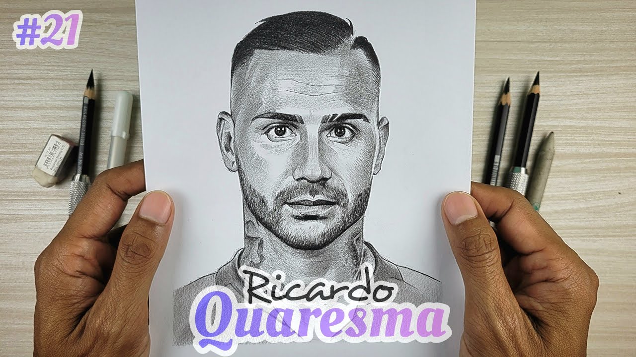 Realistic drawing Ricardo Quaresma - YouTube