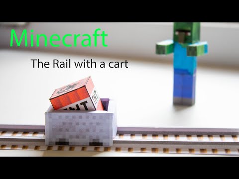 Minecraft DIY - The Rail with a cart - YouTube