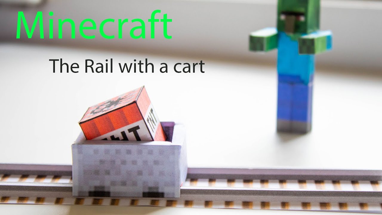 Minecraft DIY - The Rail with a cart - YouTube