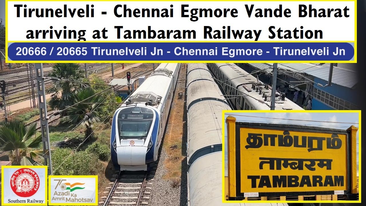 Vande Bharat arriving at Tambaram Station | TBM | தாம்பரம் ...