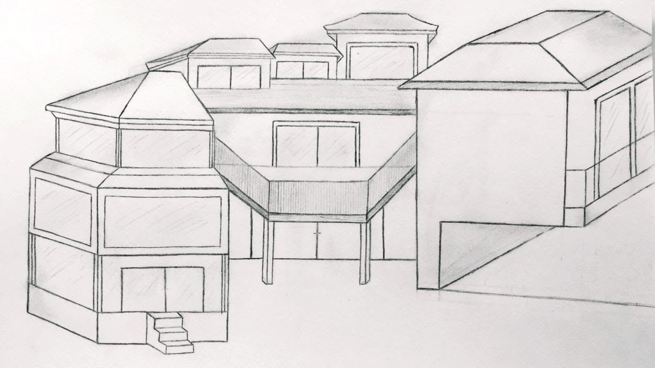 Modern House Drawing Part Two - YouTube