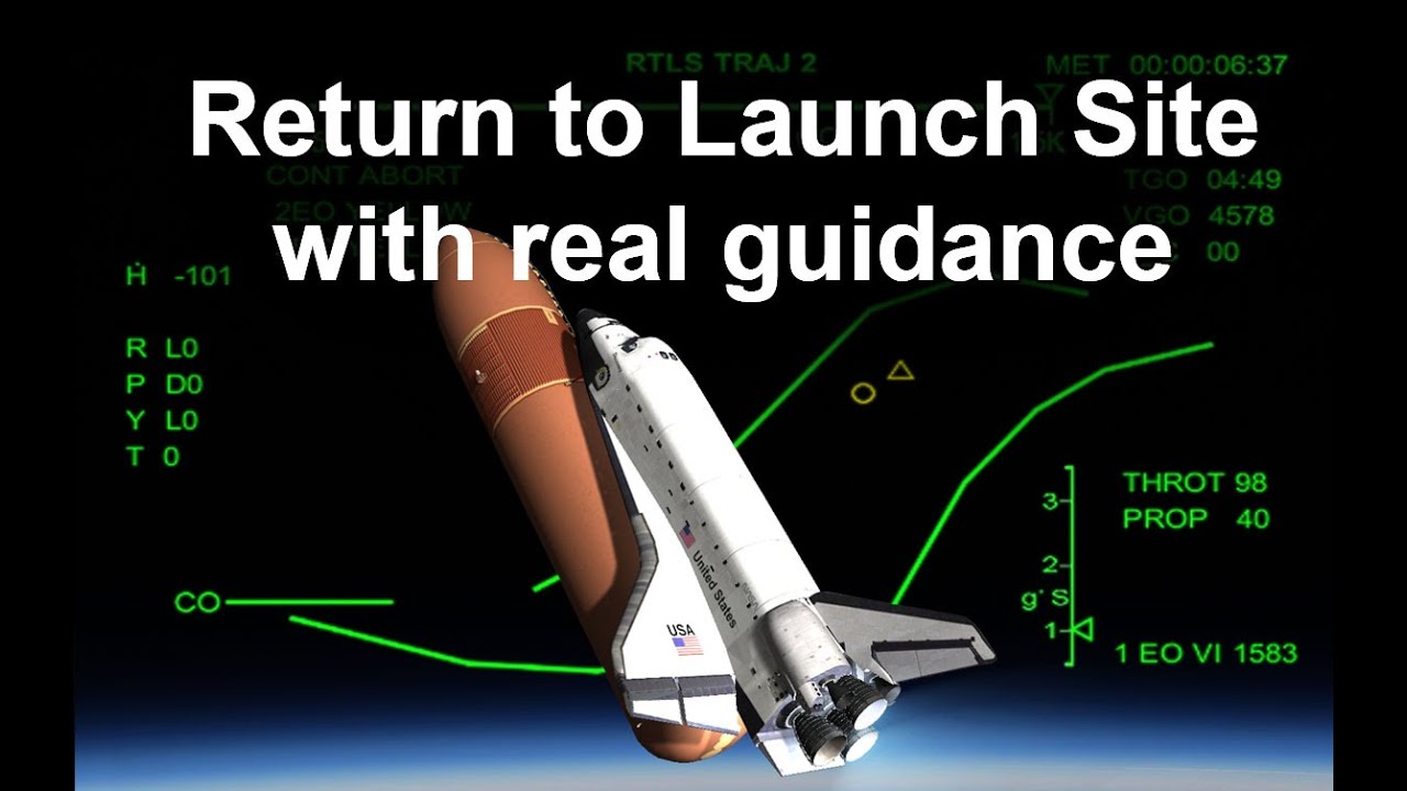 KSP - Space Shuttle RTLS revisited with real guidance programs - YouTube