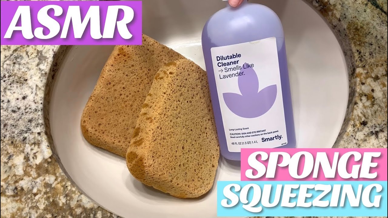 🌿 ASMR ONE BOTTLE SPONGE SQUEEZING 🌿 (Stress Relief) - YouTube