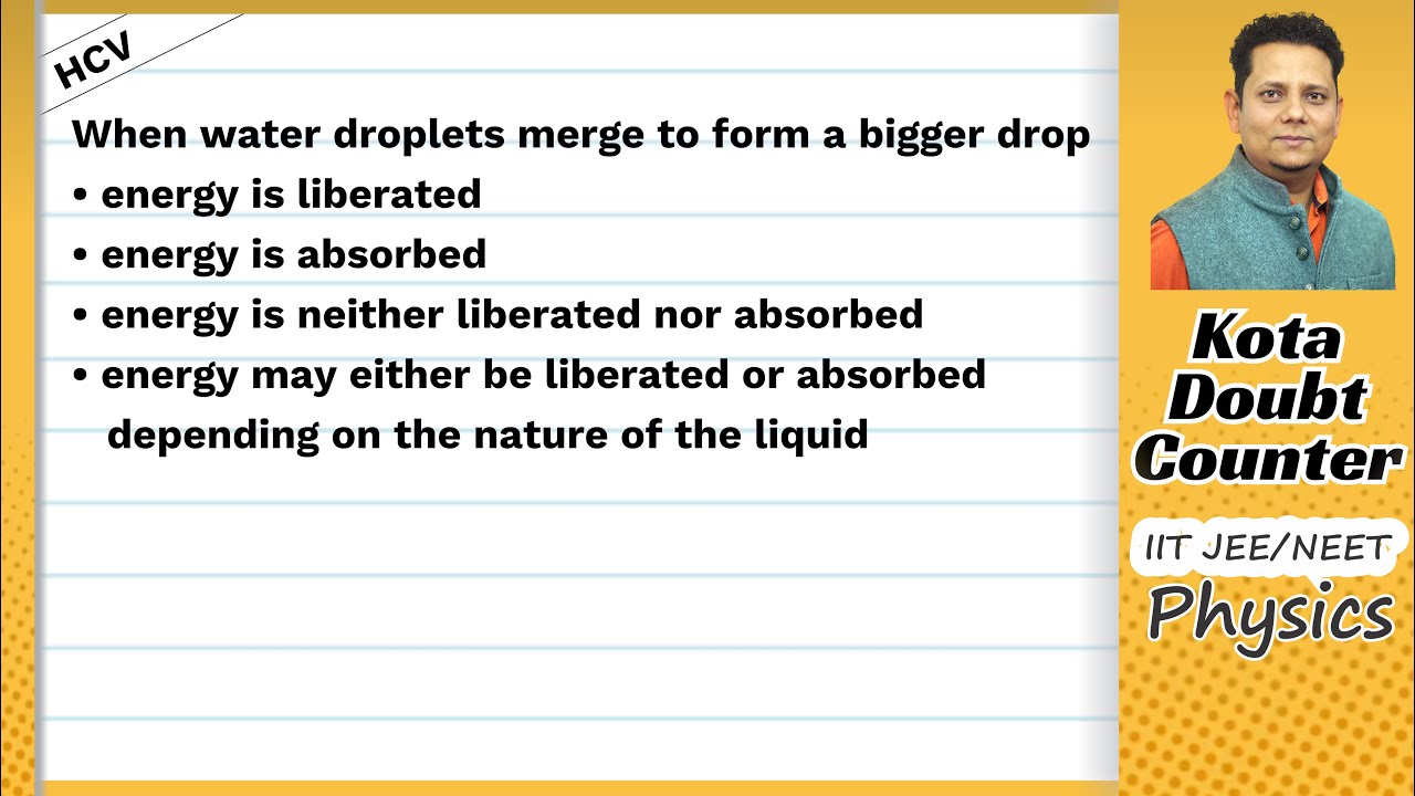 HCV: When water droplets merge to form a bigger drop: energy is ...