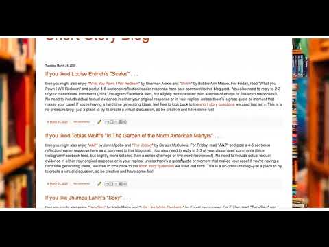 Short Story Blog Instructions - YouTube