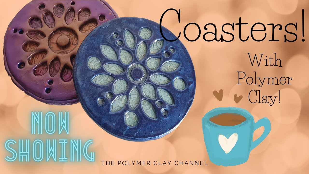 HOW TO: Make a FANCY COASTER out of POLYMER CLAY! Easy tutorial but so ...