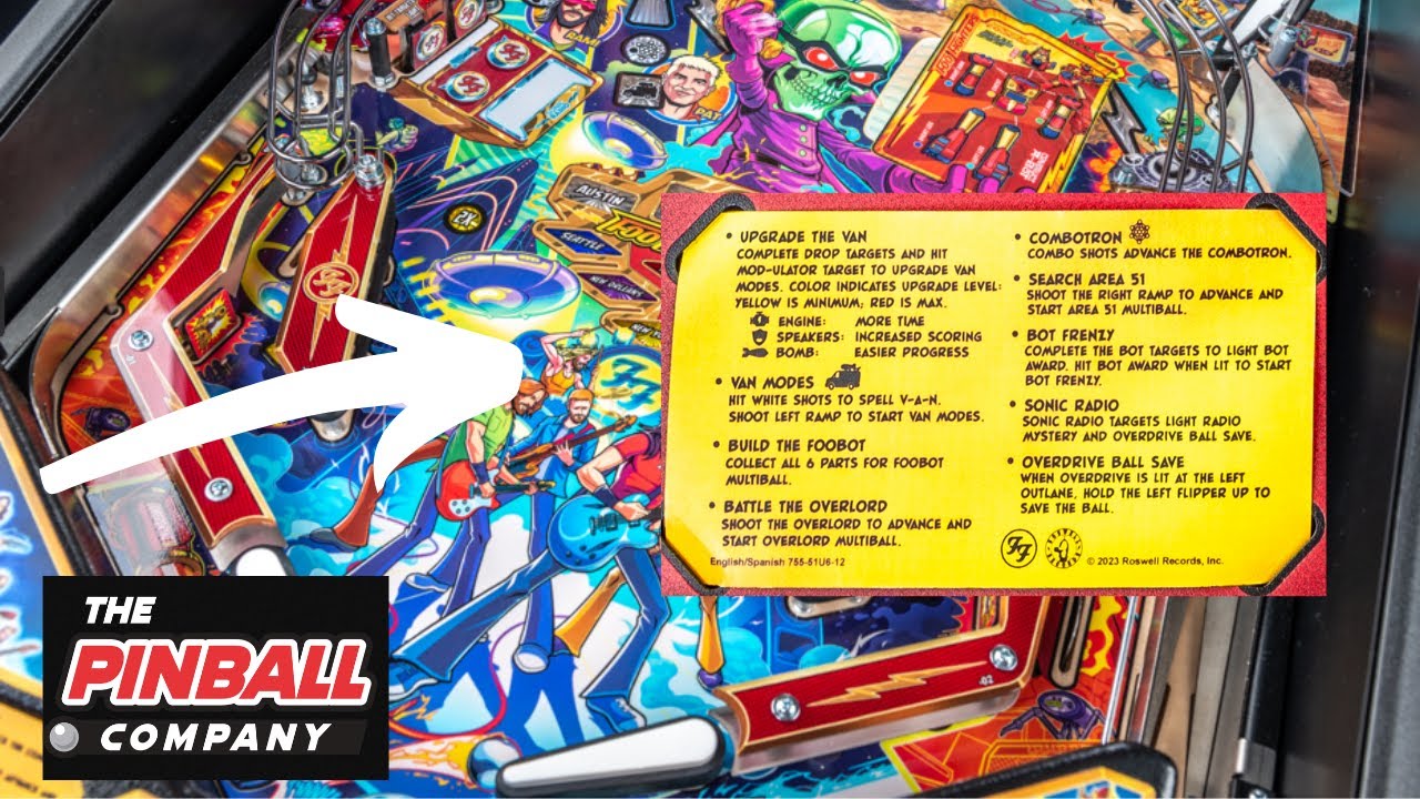 Stern Pinball Foo Fighters - Pro Edition - Rule Card Tutorial - YouTube