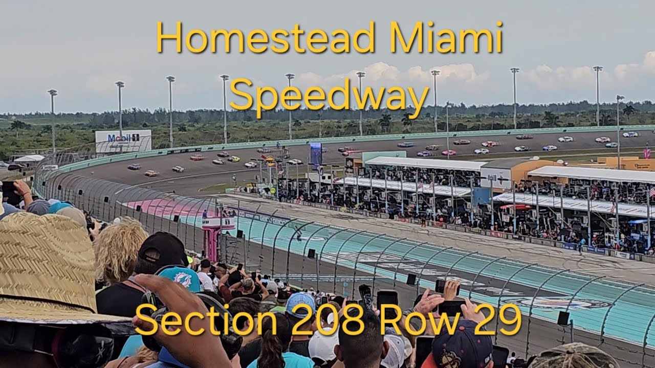 Homestead Miami Speedway Viewing Perspective Section 208 Row 29 - YouTube