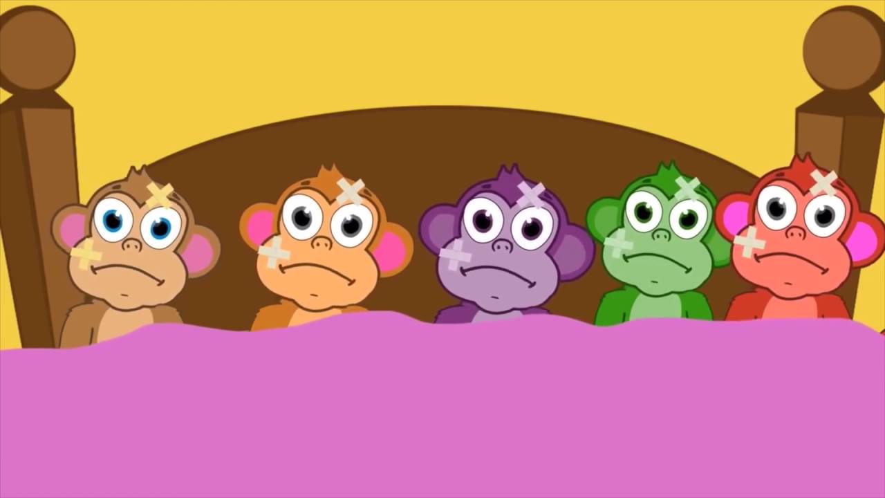 5 Little Peppa Pig Inside Out Jumping on the Bed Nursery Rhymes Lyrics ...