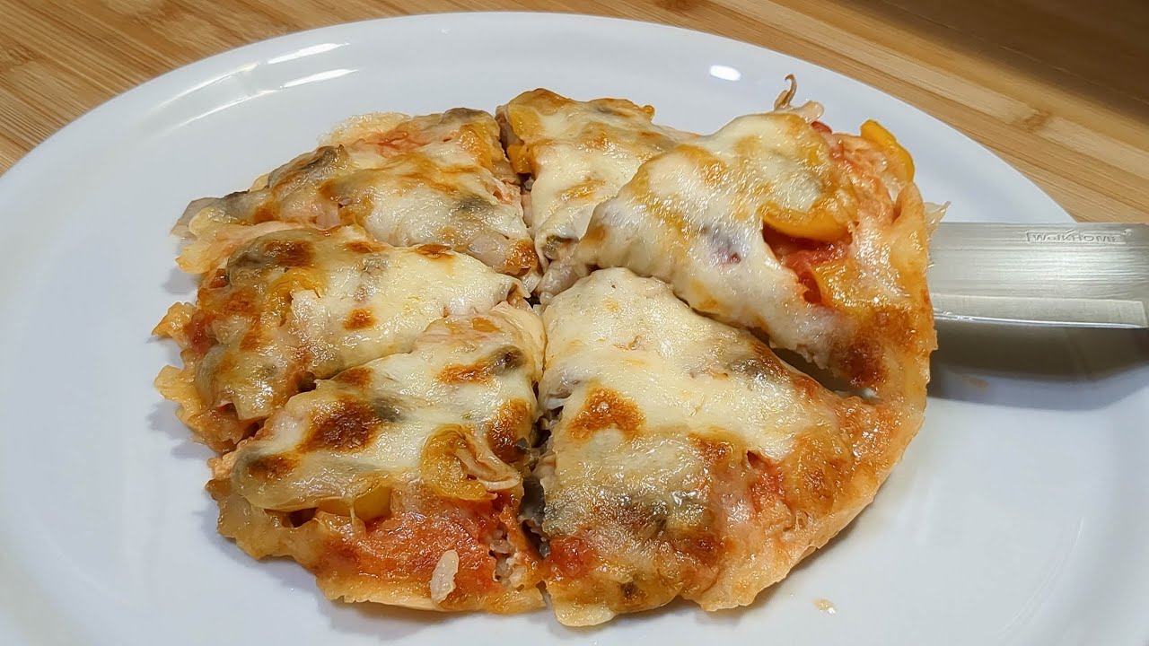 Pizza di Riso all'Aglio e Funghi! Semplice e veloce! Senza farina ...