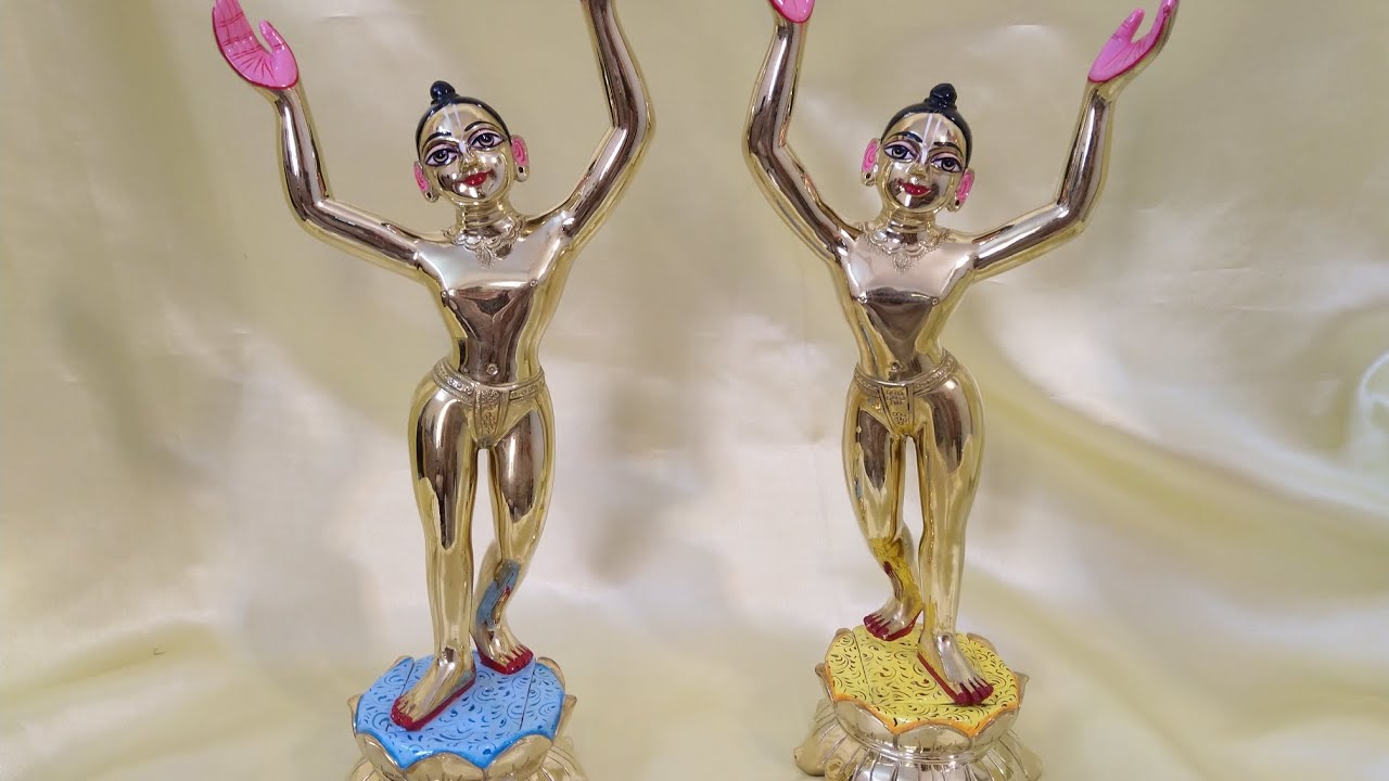 Gaura Nitai 12 inches Deities Dancing with both hands up - YouTube