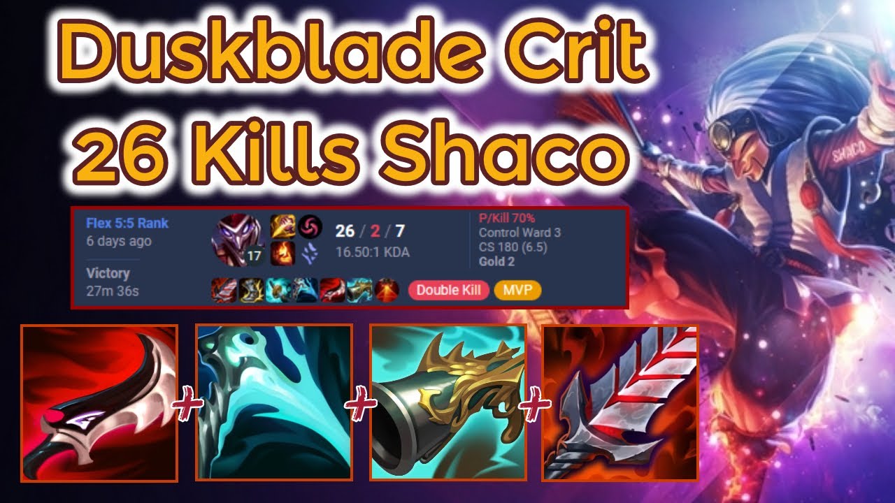 Duskblade Oneshot Shaco Jungle - S13 Ranked [League of Legends] Full ...