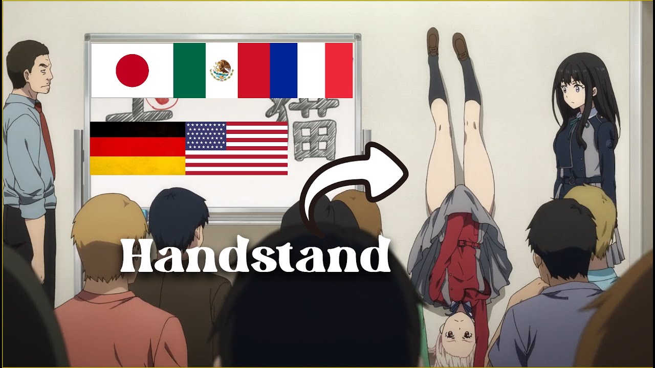 Chisato's Handstand in different languages|Lycoris Recoil - YouTube