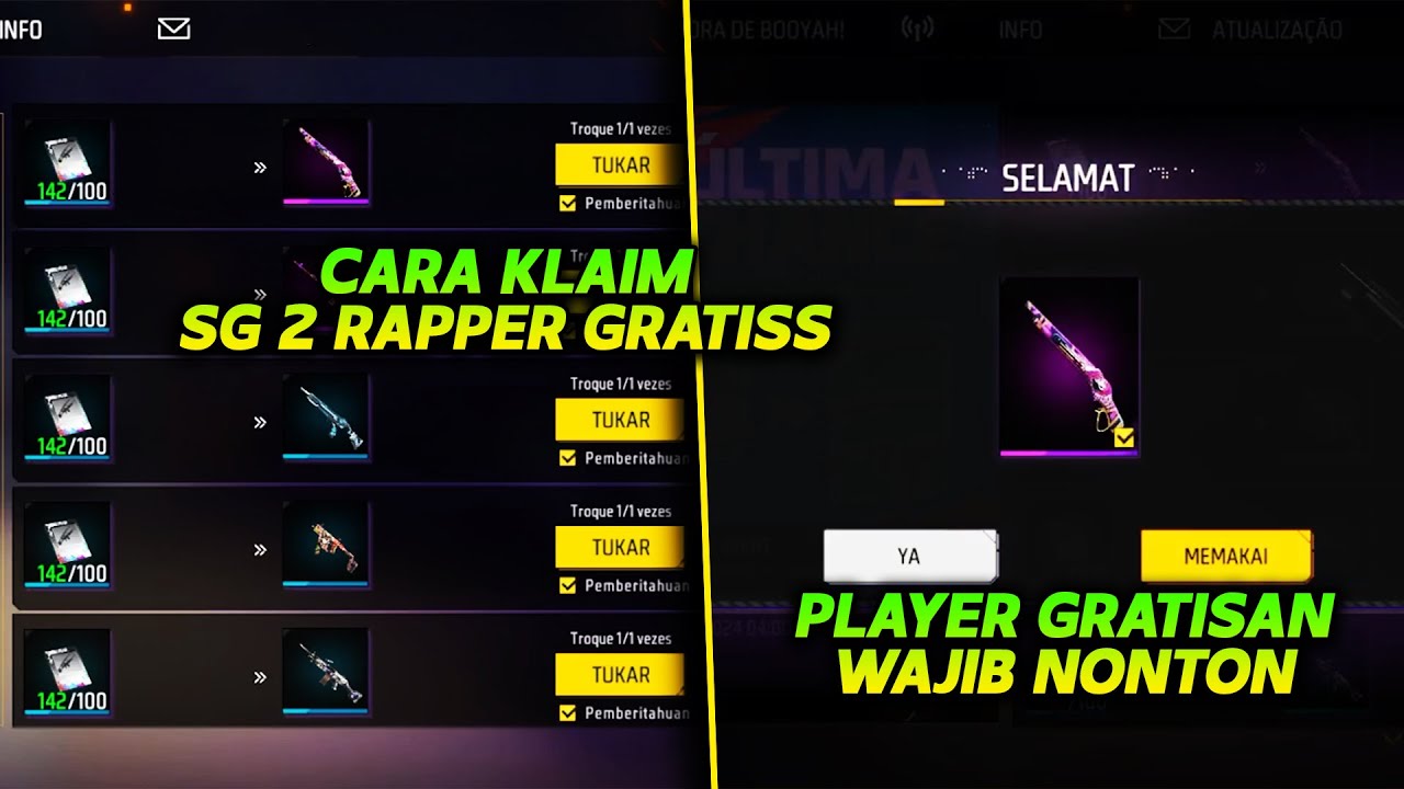 CARA KLAIM SG 2 UNGU RAPPER UNDERWORLD GRATIS TERBARU FF !! CARA ...