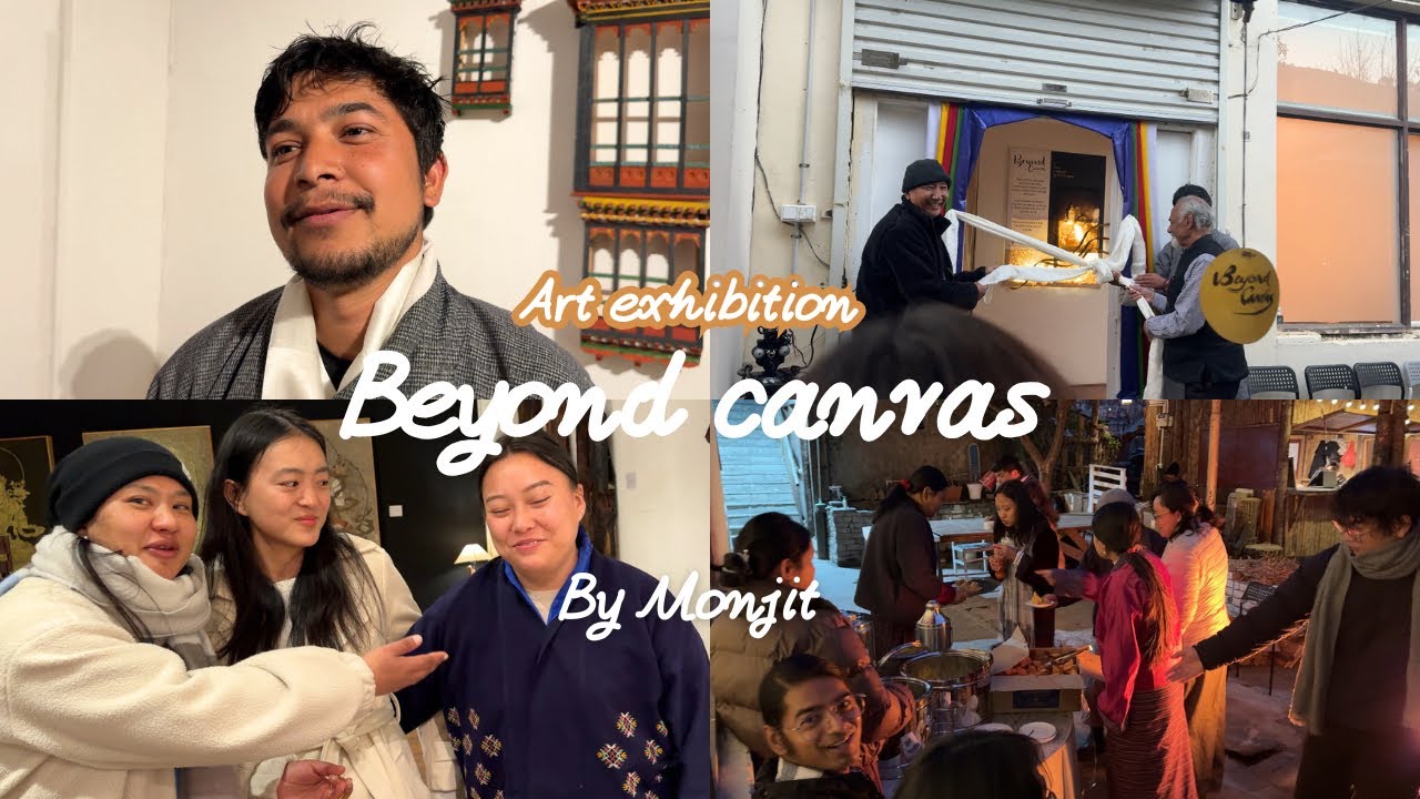 Beyond canvas art exhibition by Monjit - YouTube