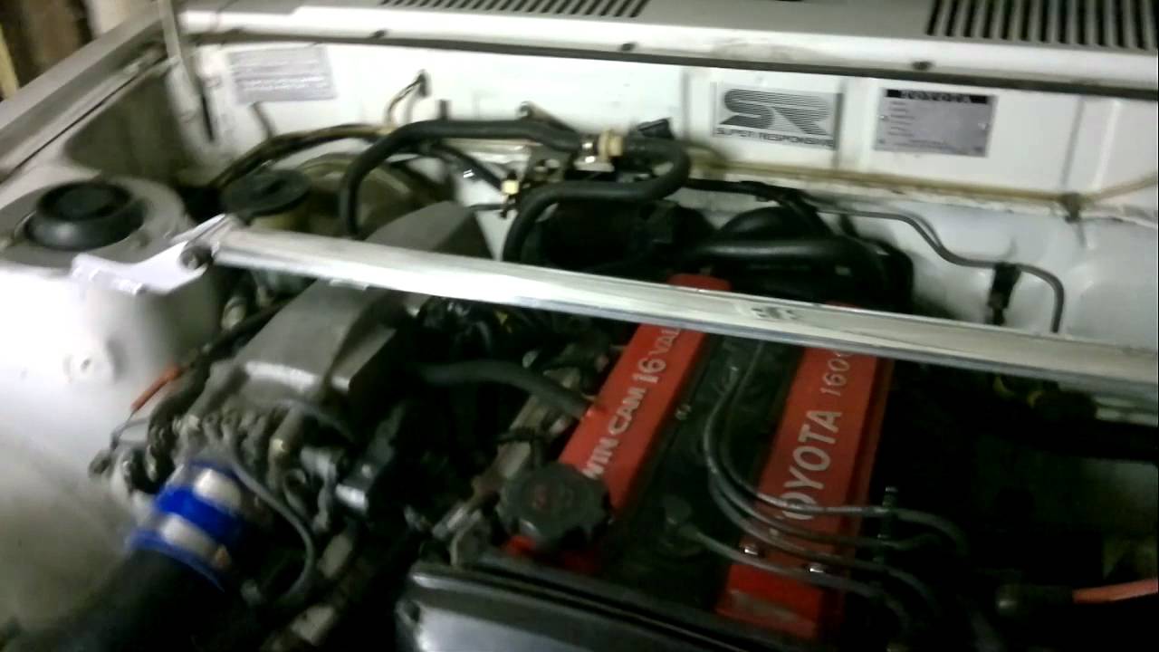 ae71 4age auto 4-1 headers & stock exhaust - YouTube