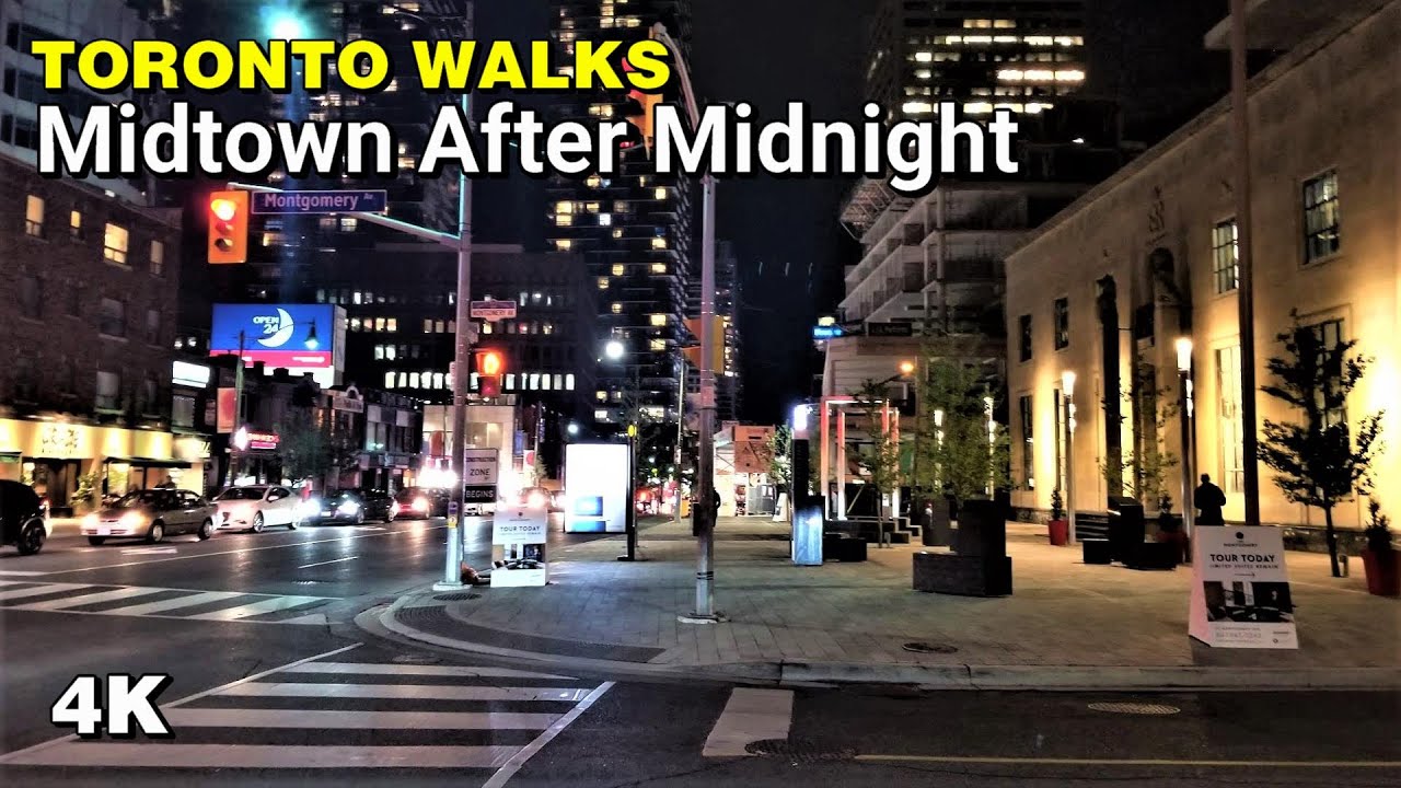 Toronto Night Walk - Midtown After Midnight [4K] - YouTube