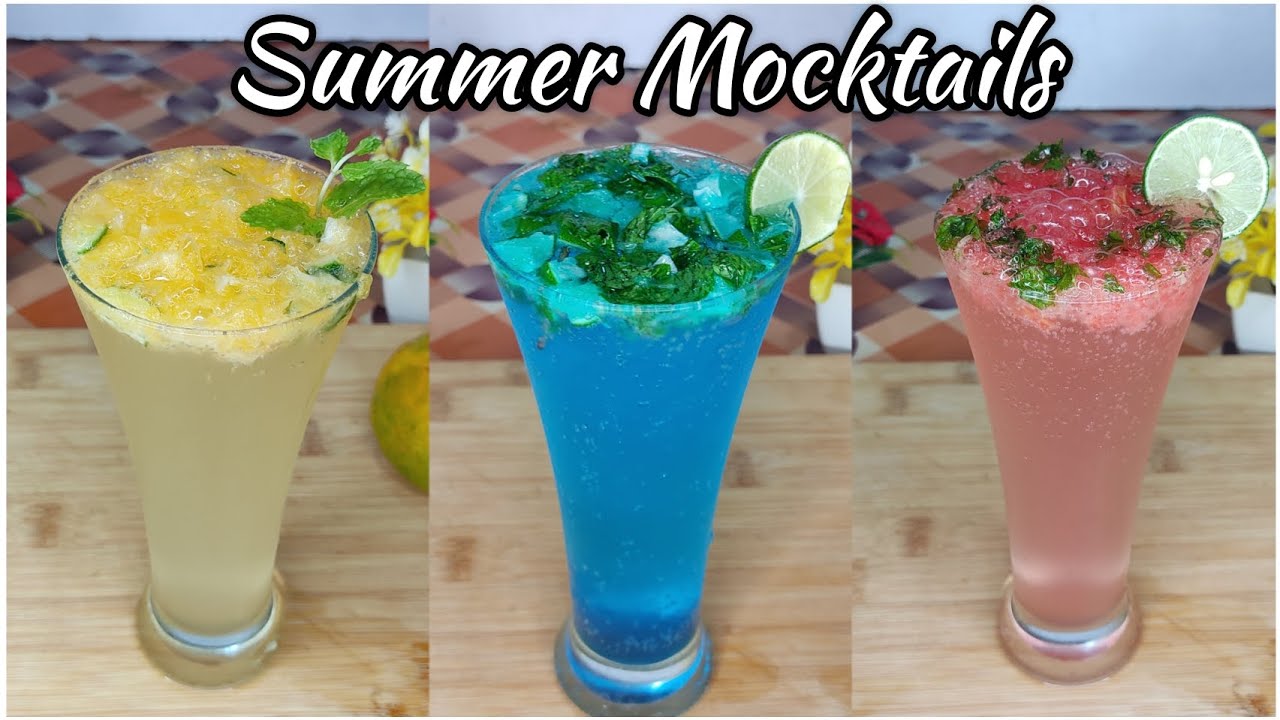 MOCKTAILS|Easy & Quick Homemade Mocktails|Blue Lagoon Mocktail|Orange ...