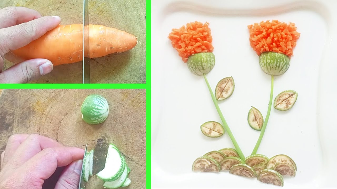 Carving Carrot and Vegetable into Flowers - YouTube