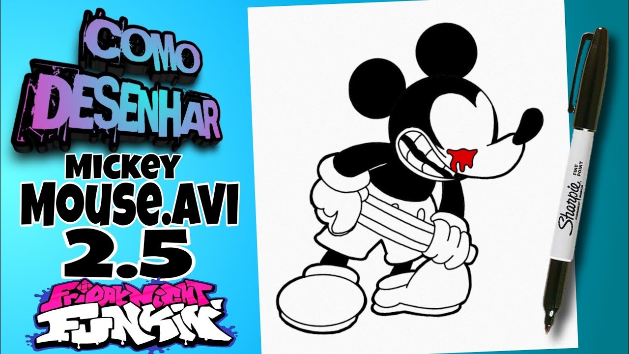 COMO DESENHAR O MOUSE.AVI 2.5 do FRIDAY NIGHT FUNKIN | how to draw ...