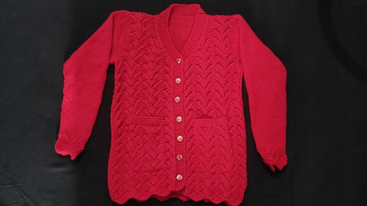 Knitting a Beautiful Red Colour Sweater for Girls, Ladies | Size M ...
